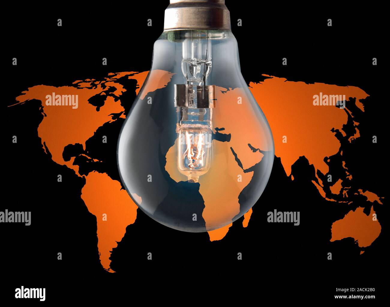Global energy consumption, conceptual image. Computer artwork of a ...