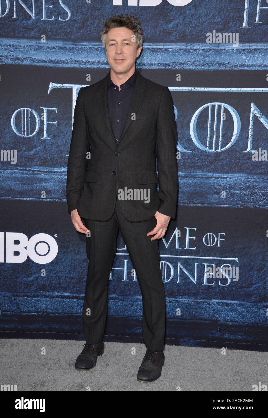 LOS ANGELES, CA. April 10, 2016: Actor Aidan Gillen at the season 6 ...