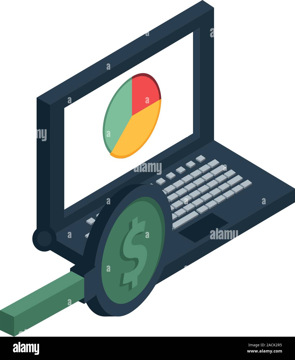 Magnifying glass statistics pie hi-res stock photography and images - Alamy