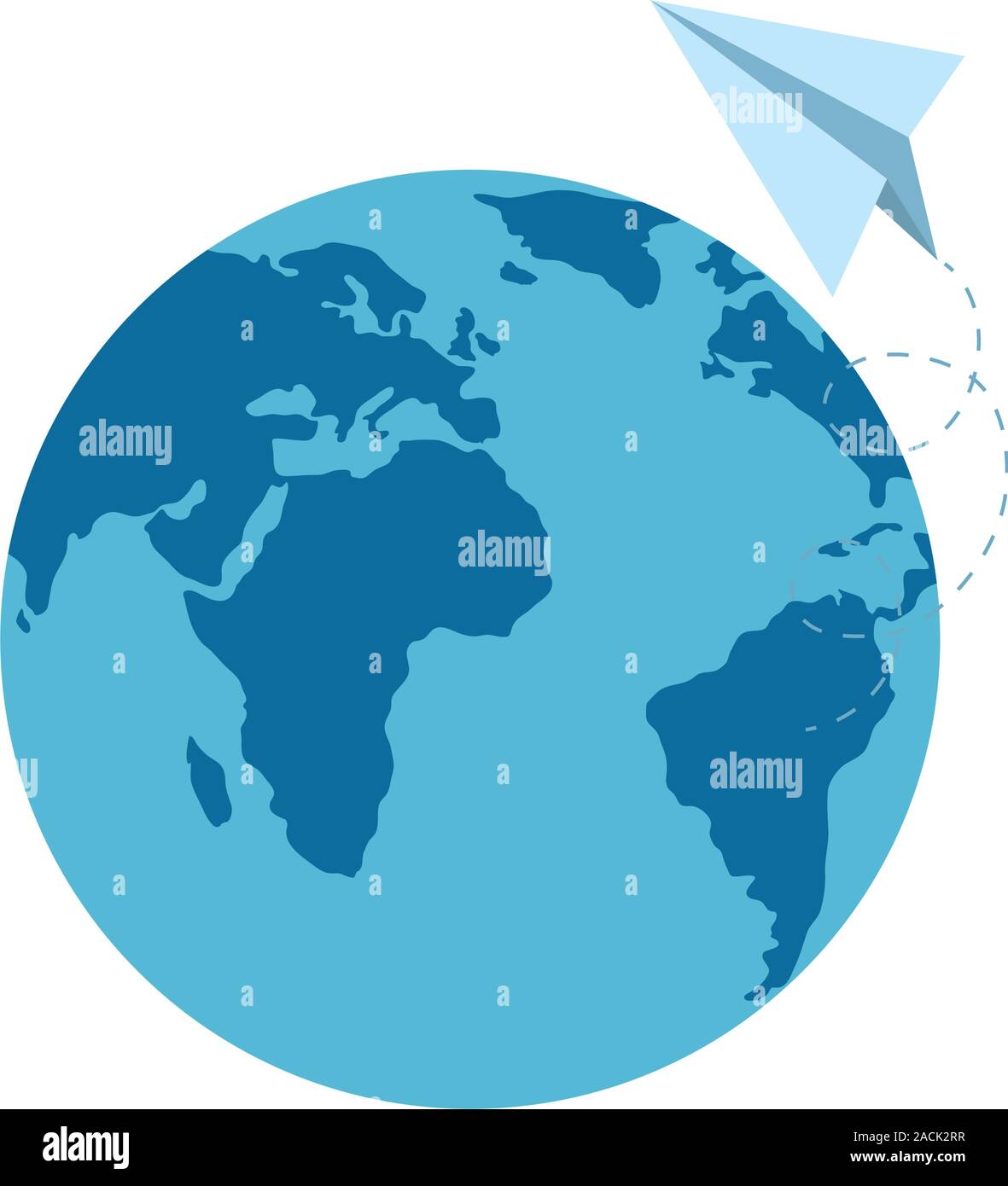 Isolated world sphere and paperplane vector design Stock Vector Image ...