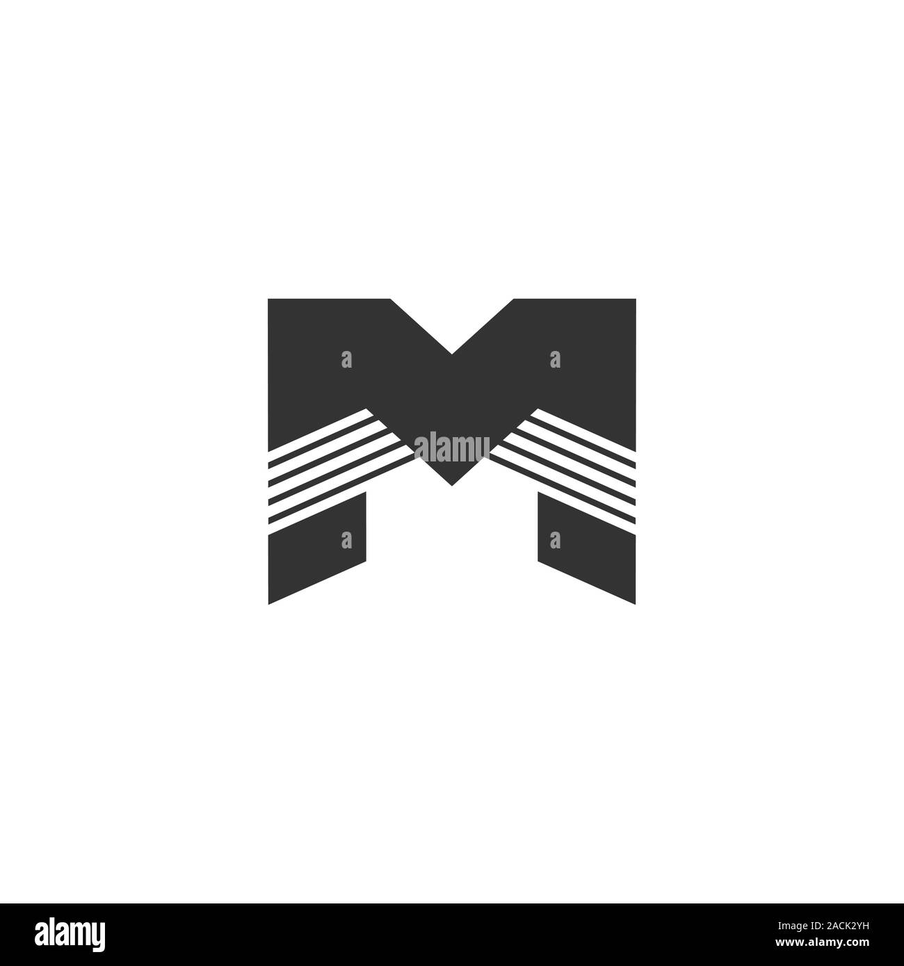 letter m stripes geometric logo vector Stock Vector Image & Art - Alamy