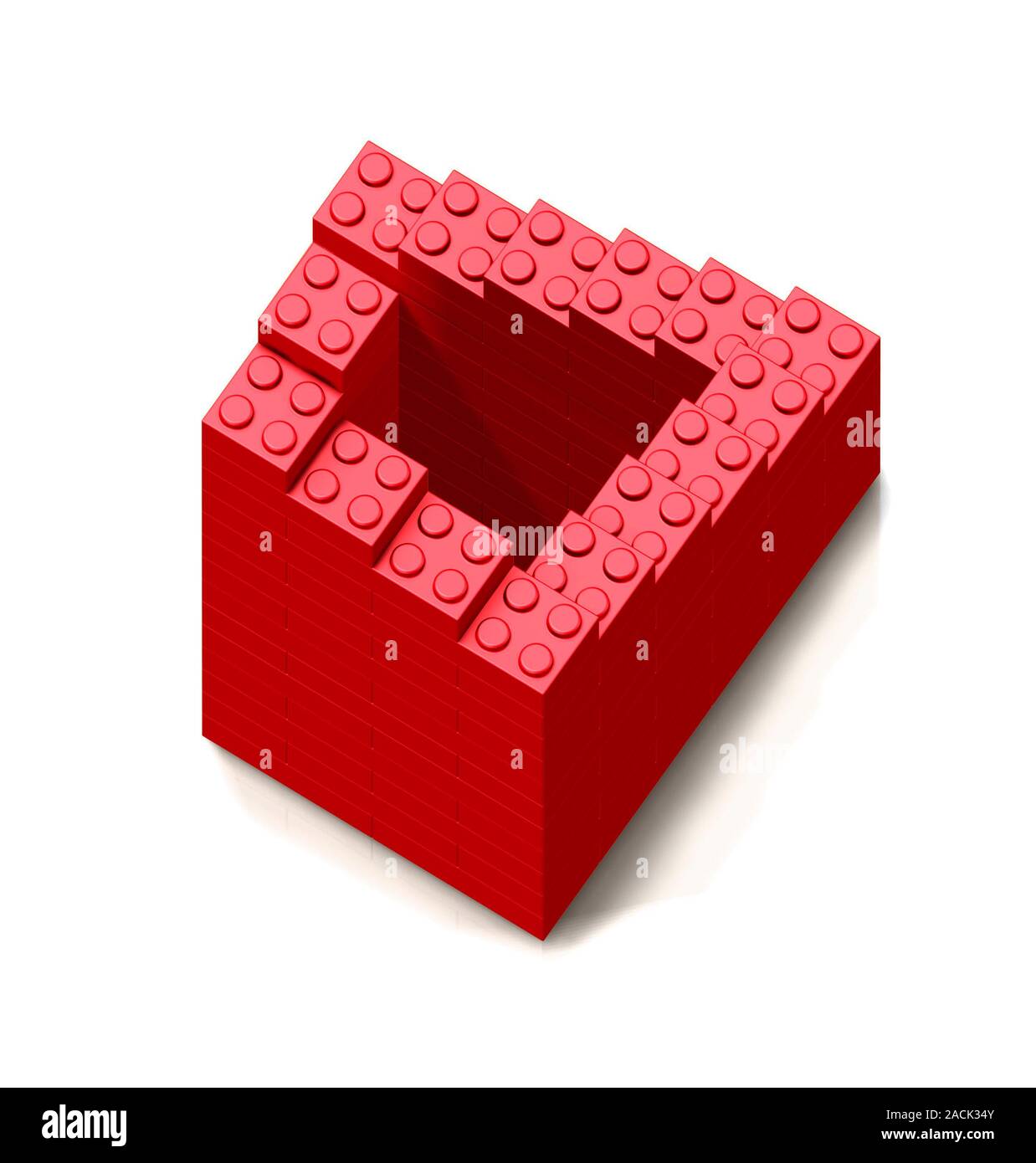 Penrose stairs, computer artwork. This is an impossible figure created ...