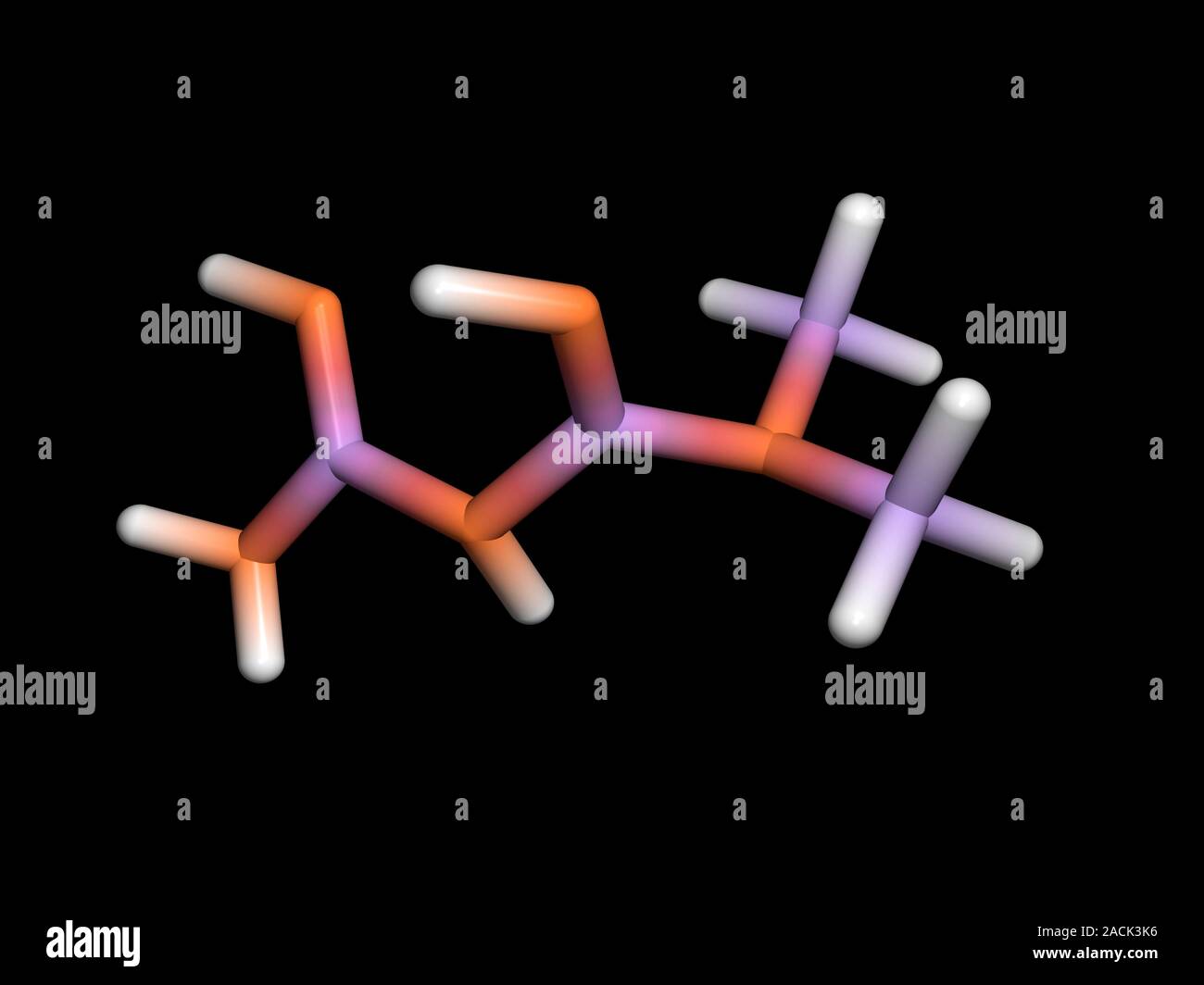 Metformin diabetes drug molecule. Computer model showing the structure ...