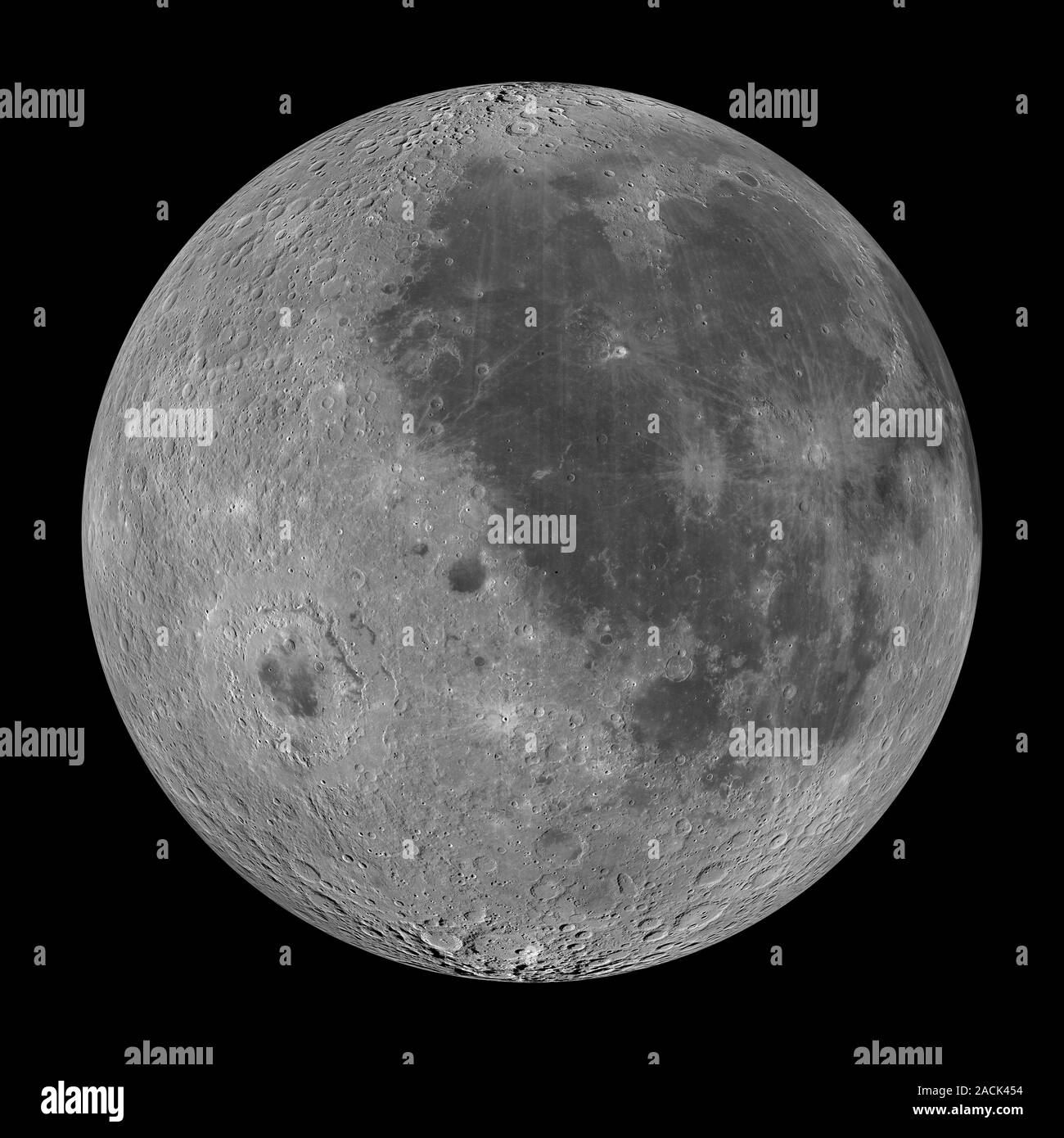 The moon. Mosaic image of the moon centred on 300 degrees east ...