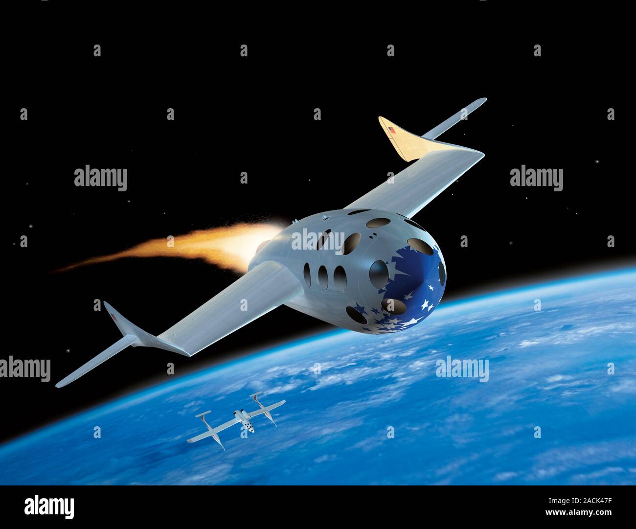 SpaceShipOne. Computer artwork of the privately-funded SpaceShipOne ...