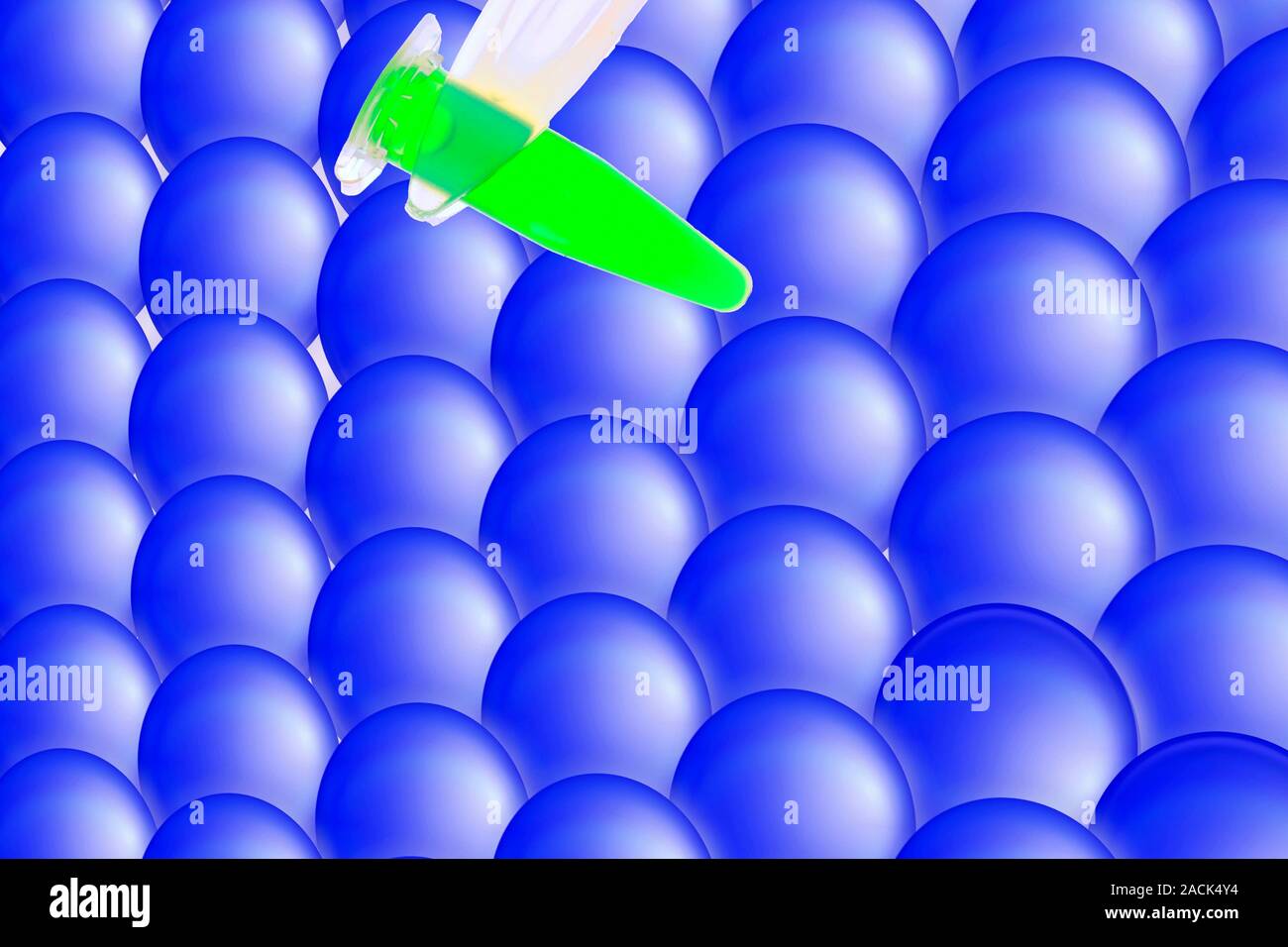 Nano-science, conceptual image. Computer artwork representing the use ...