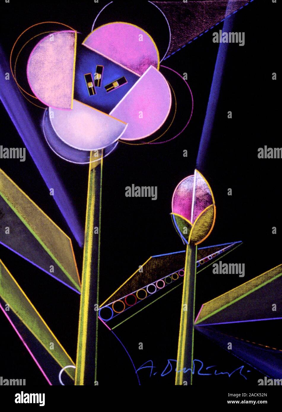 Electronic flowers, conceptual image Stock Photo - Alamy