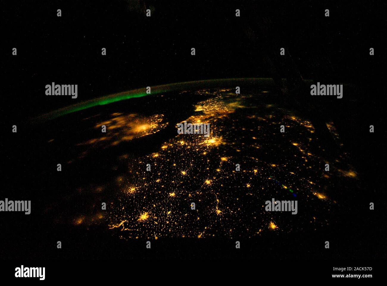UK and Europe at night from space. Photo of Europe at night taken by ...