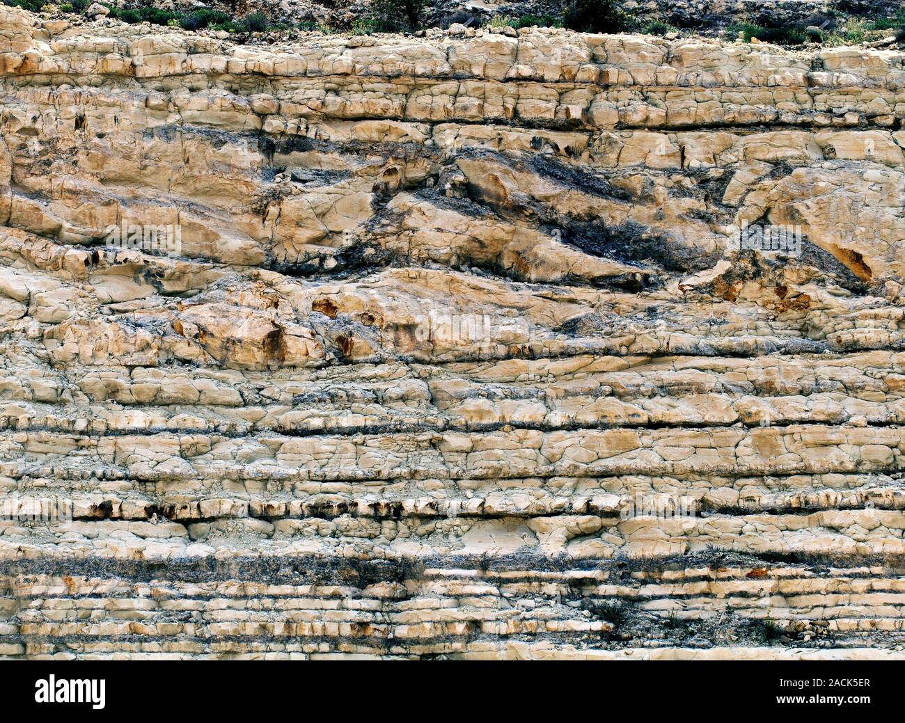 Sedimentary rock slumping, the process whereby sedimentary sequences do ...