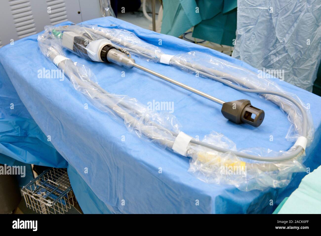 Robotic surgery. Laparascope used by a Da Vinci robot surgeon. This ...