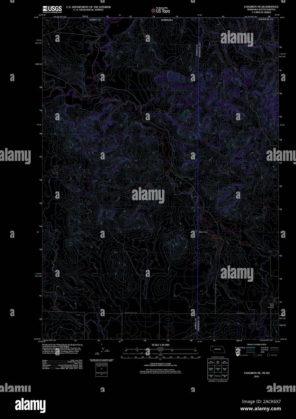 Map of chadron hi-res stock photography and images - Alamy