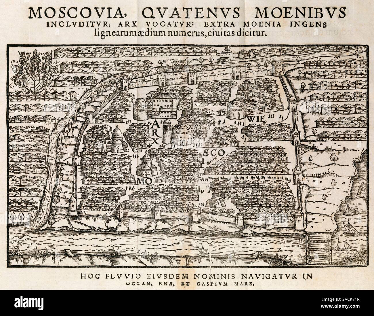 Map of Moscow, Russia. This 16th-century map was drawn by the German ...