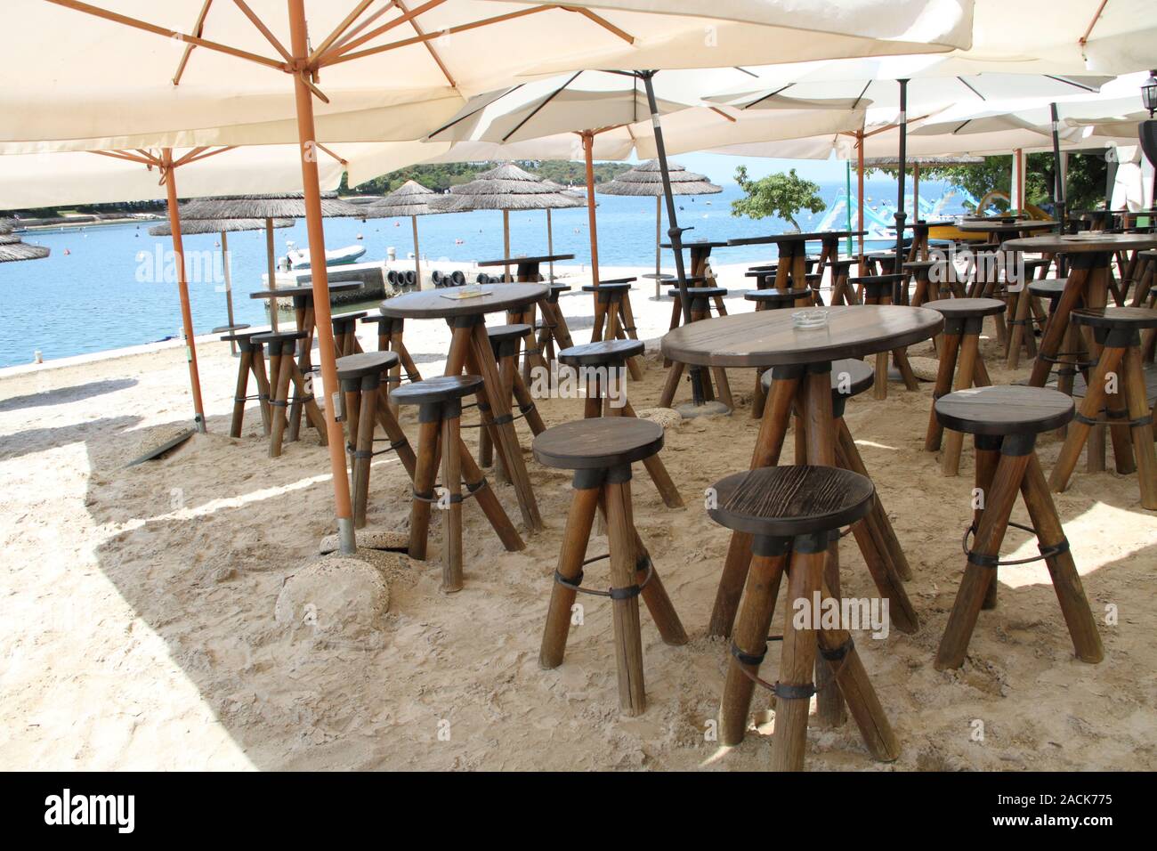 a beach bar in Croatia Stock Photo - Alamy