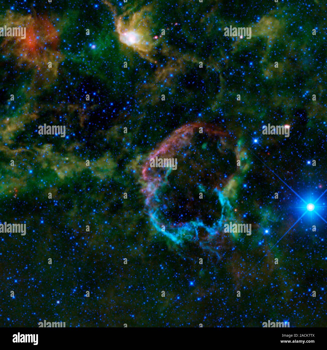 IC 443 supernova remnant, infrared image. When a large star dies, gas ...
