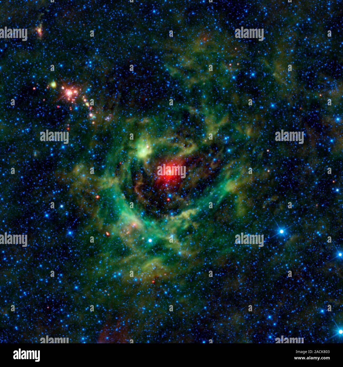 Sh2-205 nebula, infrared image. This nebula is located around 3000 ...