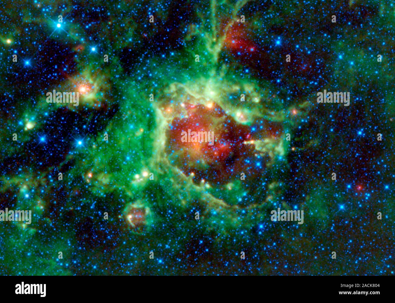 Sh2-284 nebula, infrared image. This nebula is located around 13,000 ...