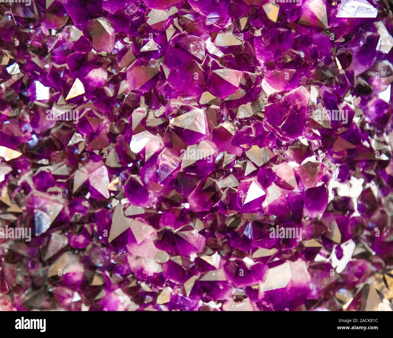 Amethyst purple crystal. Mineral crystals in the natural environment ...