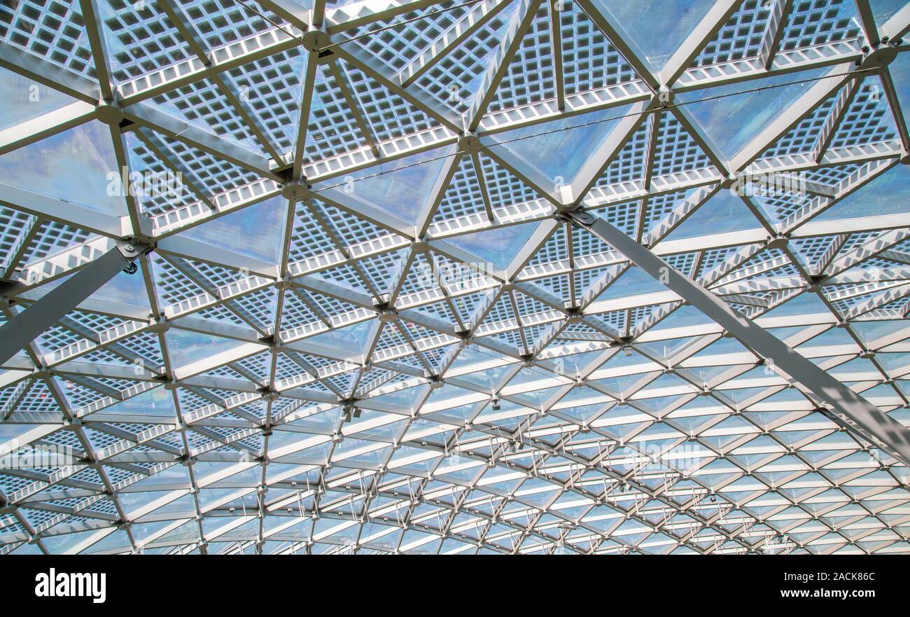 Abstract high-tech architecture background photo, internal structure of ...