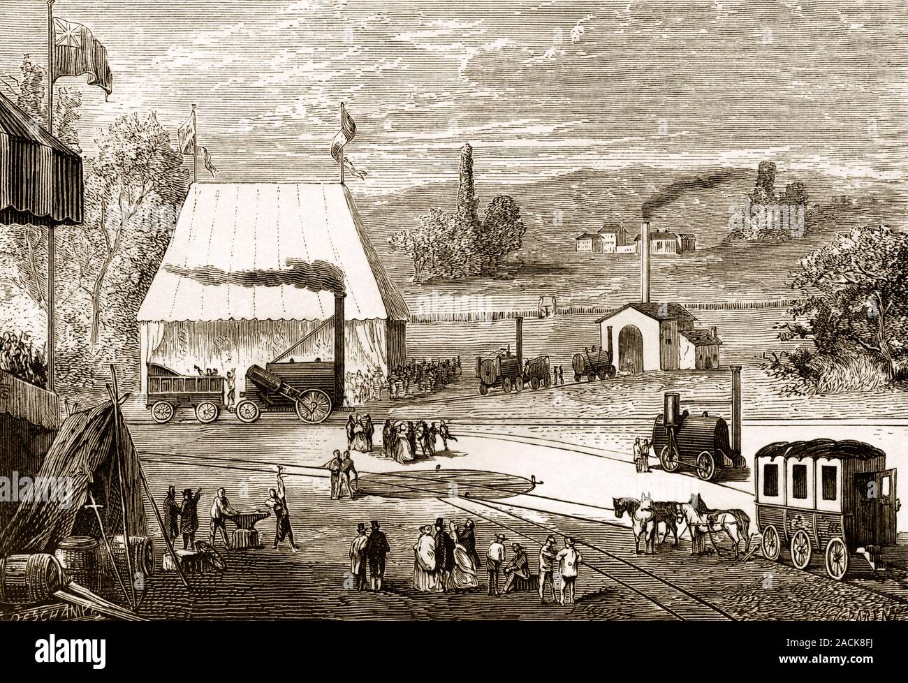 These trials for early steam locomotives were run at Rainhill, near ...