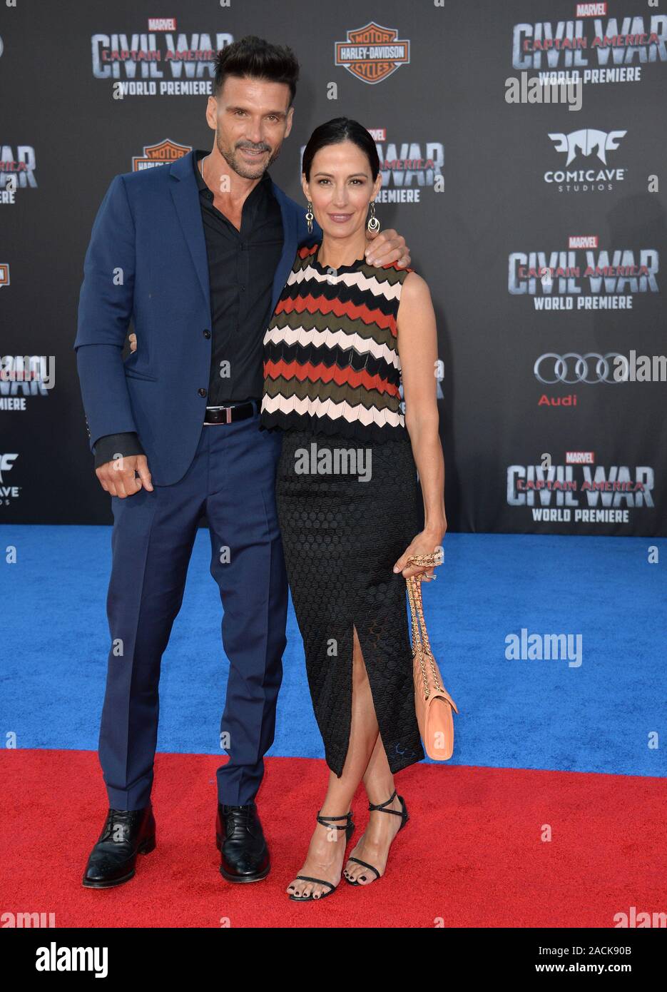 LOS ANGELES, CA. April 12, 2016: Actor Frank Grillo & actress wife ...