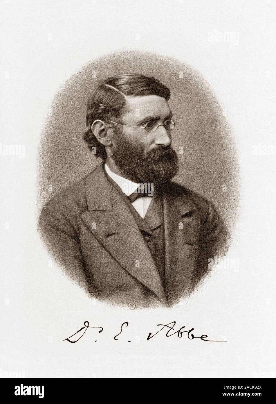 Ernst Abbe (1840-1905), German physicist. Abbe was born at Eisenach in ...