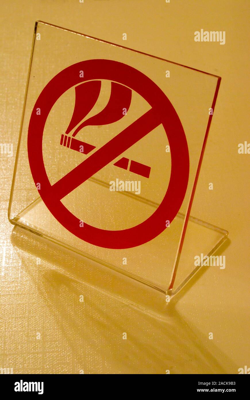 No smoking sign on desk in hotel room Stock Photo - Alamy