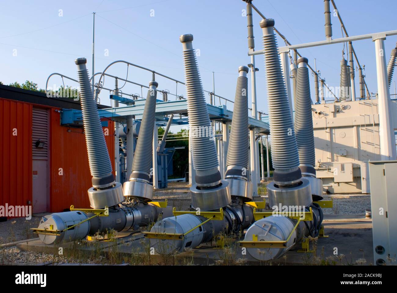 Spare electrical insulators at master electricity substation, Fermi ...