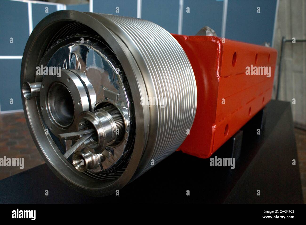 Particle beam deflection magnet displayed in lobby of Fermilab's Wilson ...