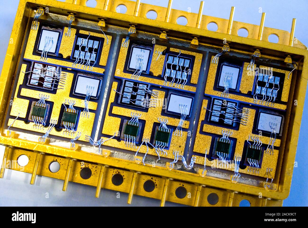 An electronics box for a satellite subsystem with the lid removed to ...