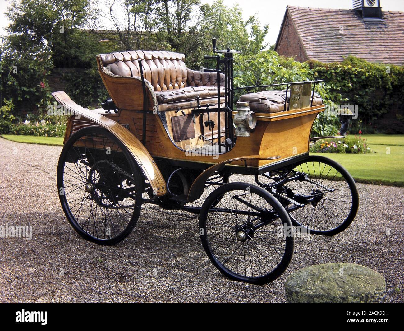 Star motor car. This is the 1899 model of the motor car built by the ...