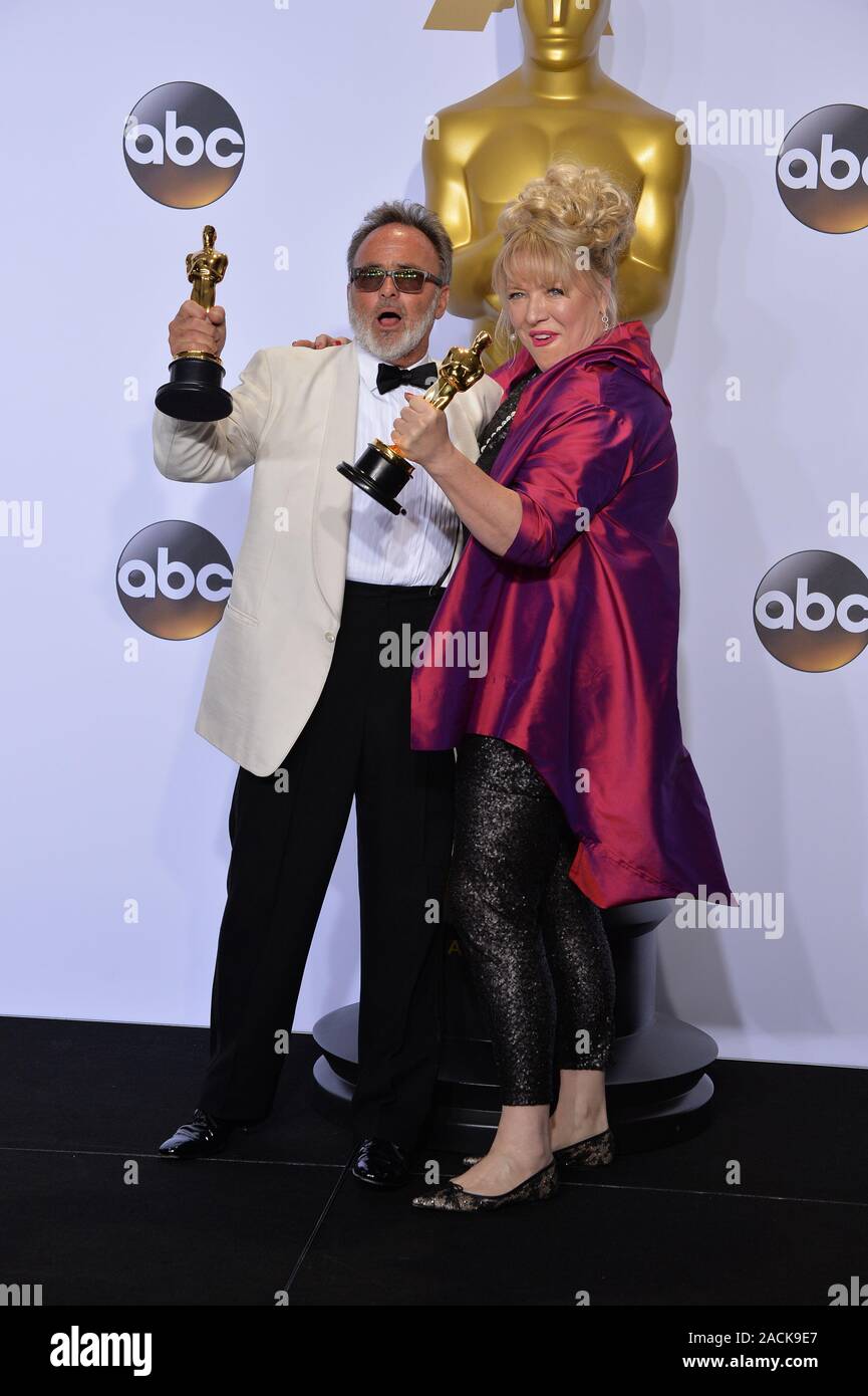 LOS ANGELES, CA - FEBRUARY 28, 2016: Colin Gibson & Lisa Thompson at ...