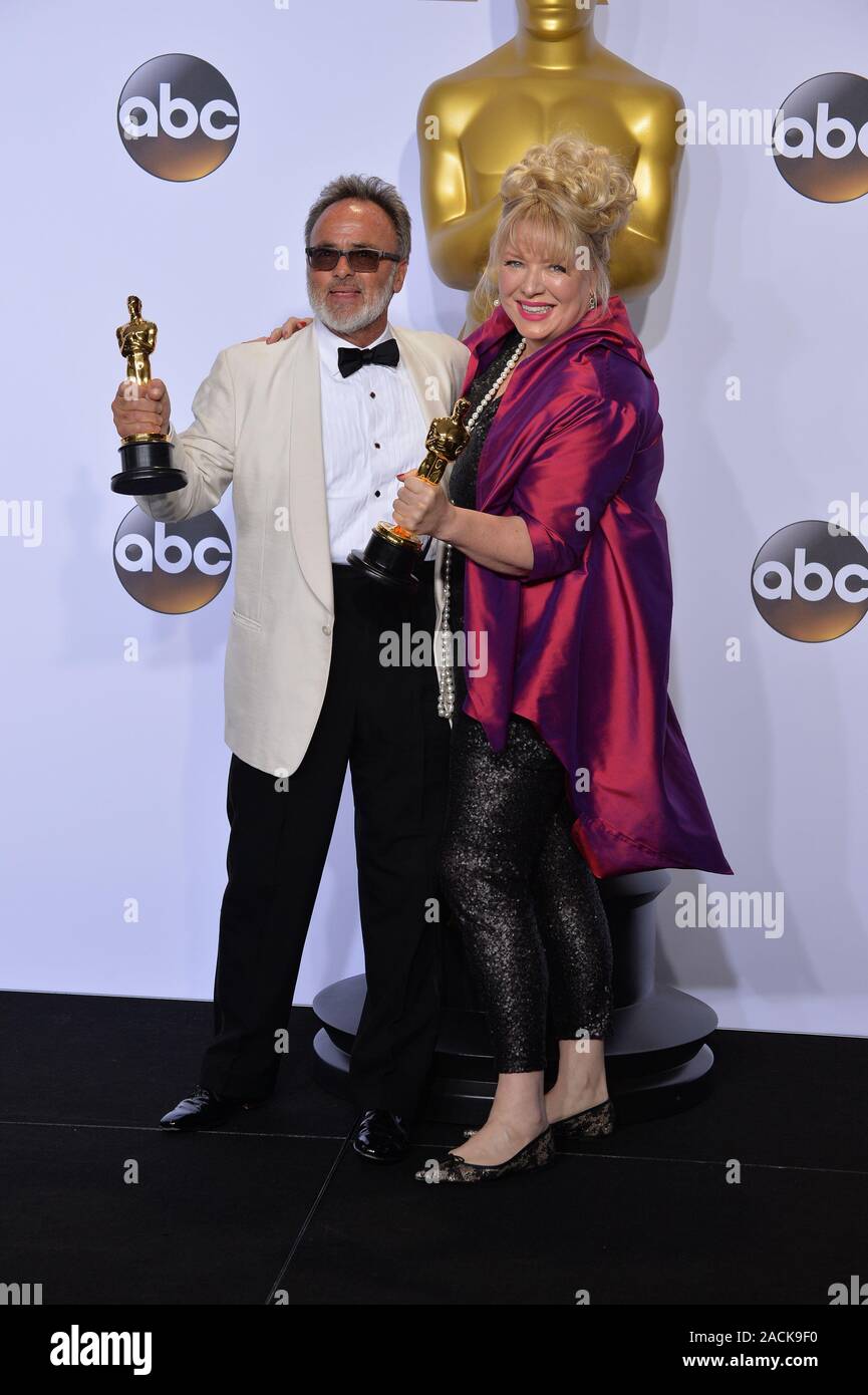 LOS ANGELES, CA - FEBRUARY 28, 2016: Colin Gibson & Lisa Thompson at ...