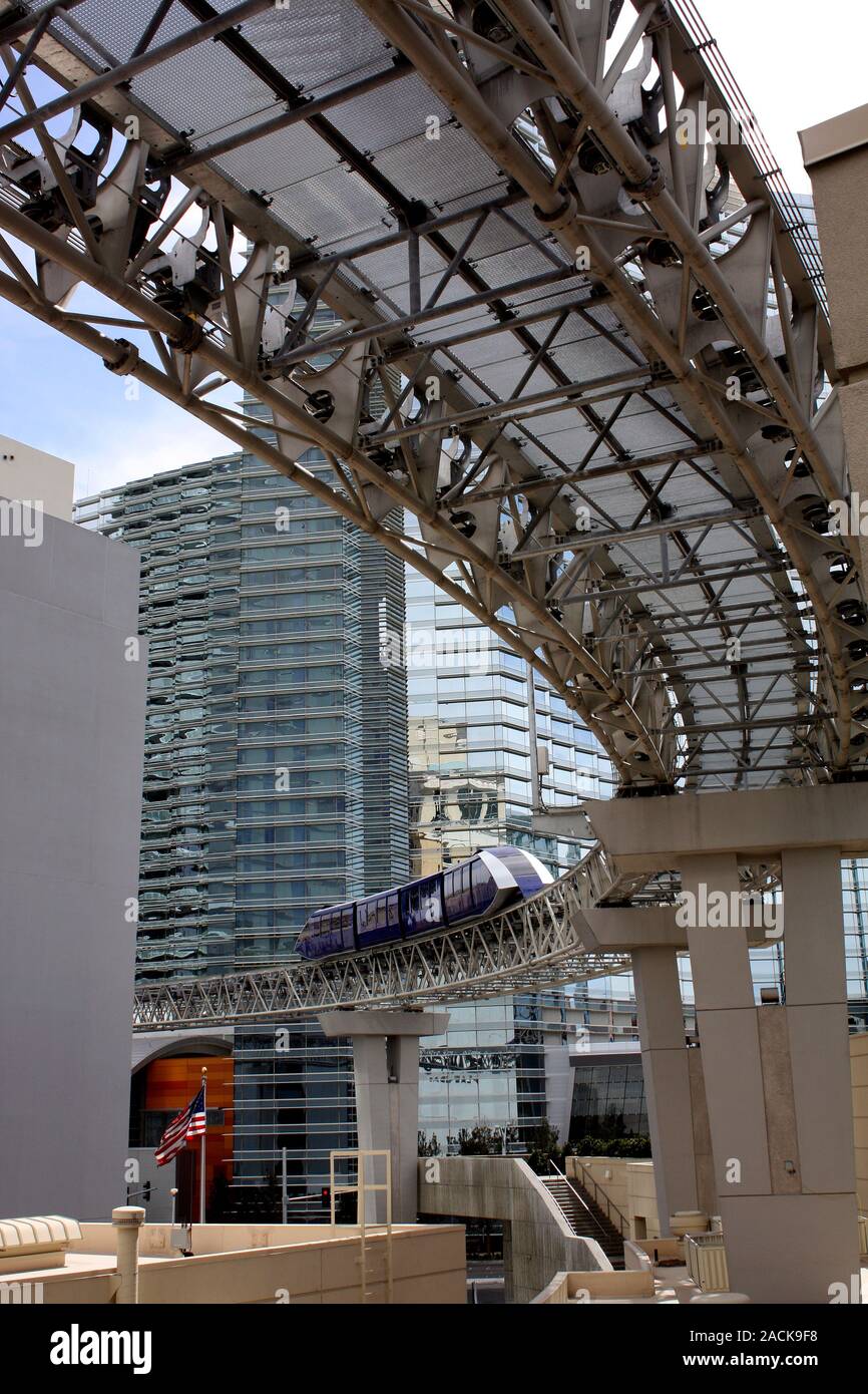 Elevated tramway, Las Vegas, Nevada, USA. There are several elevated ...