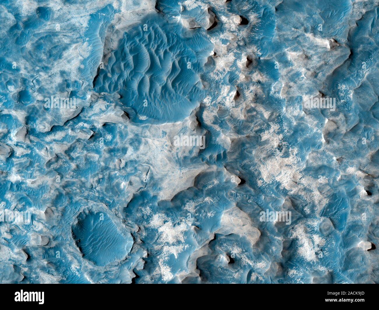 Haematite on Mars. Satellite image showing the haematite bearing plains ...