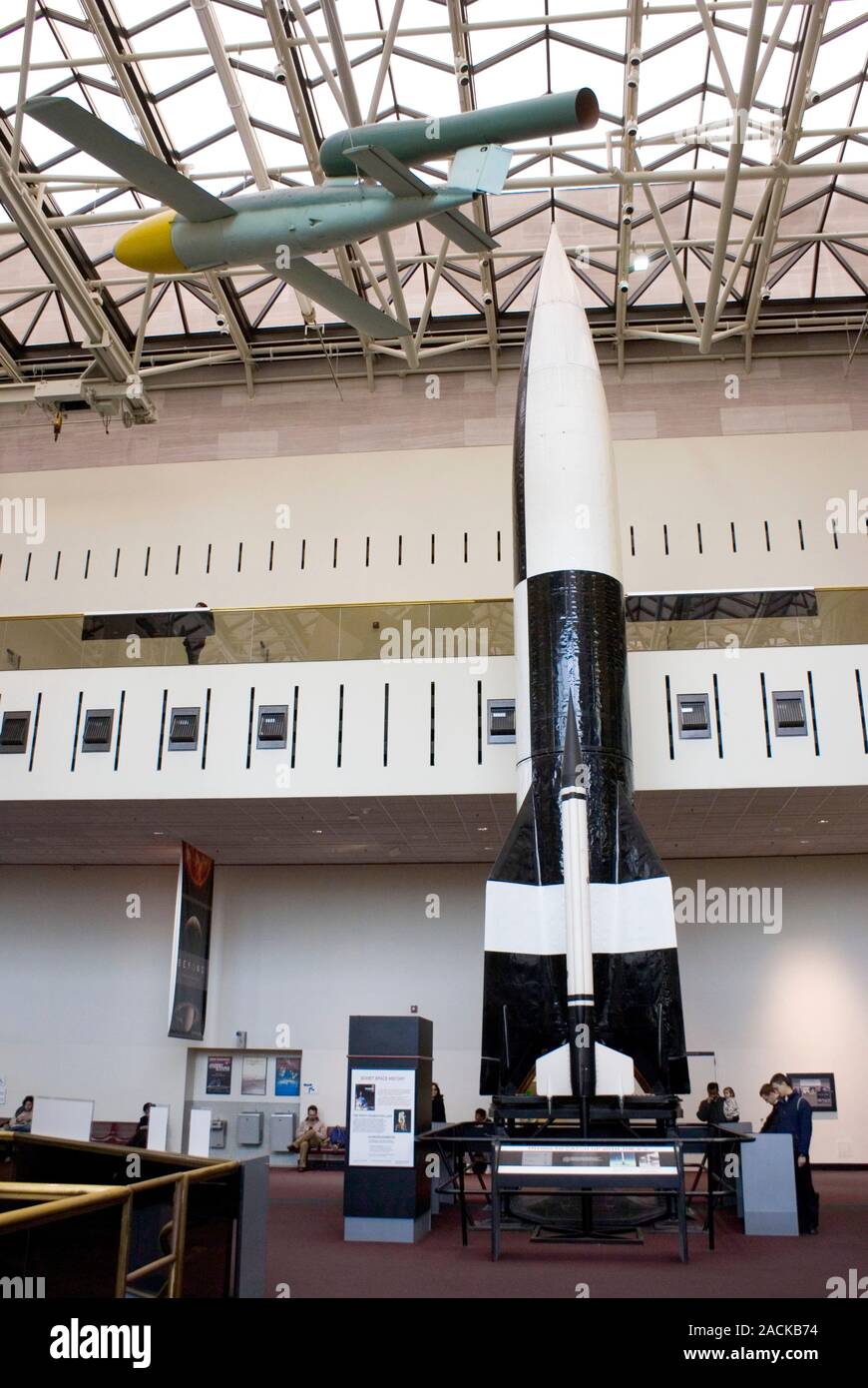 German V-1 and V-2 World War II rockets on display at the National Air ...
