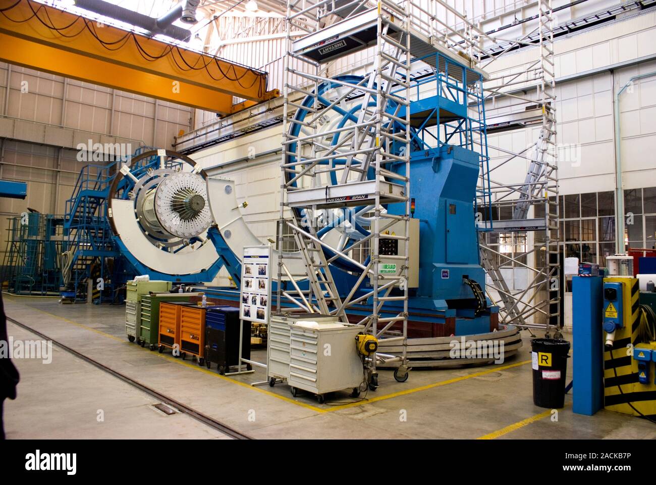 Plasma welding jig at Thales Alenia Space plant in Turin, Italy. The ...
