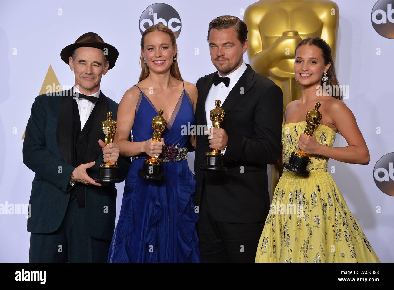 LOS ANGELES, CA - FEBRUARY 28, 2016: Mark Rylance, Brie Larson ...