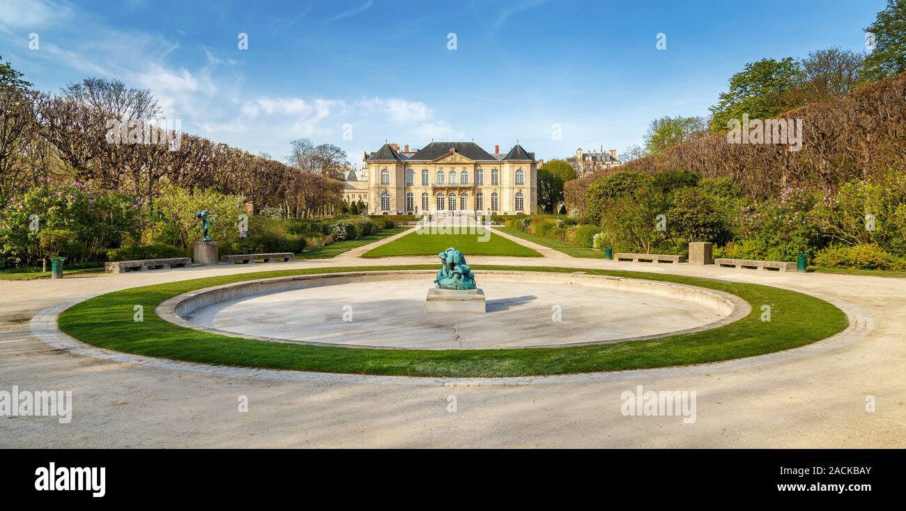 Paris, France, March 30, 2017: Exterior of the Rodin Museum, a famous ...