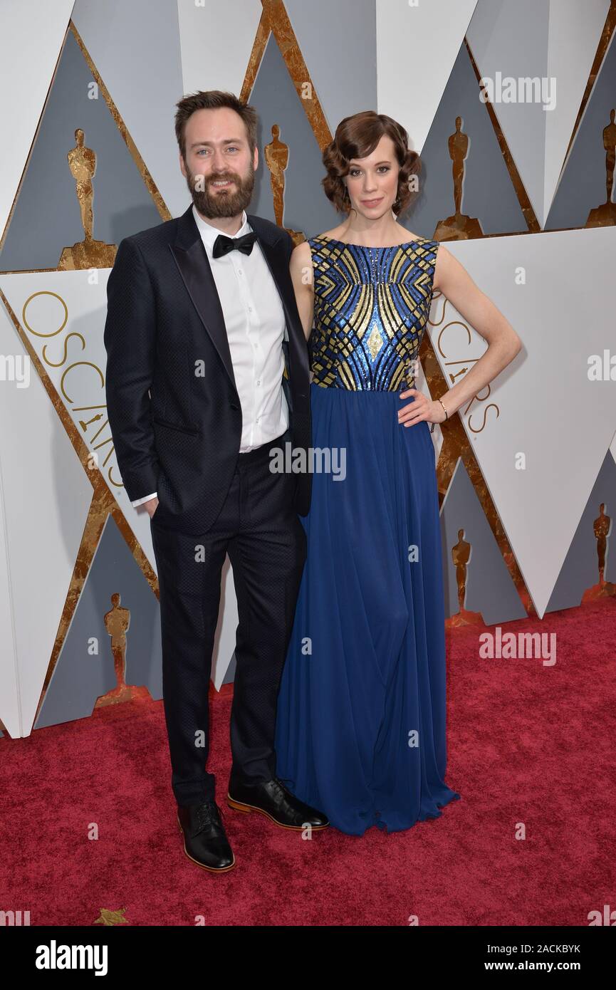 LOS ANGELES, CA - FEBRUARY 28, 2016: Benjamin Cleary & Chloe Pirrie at ...