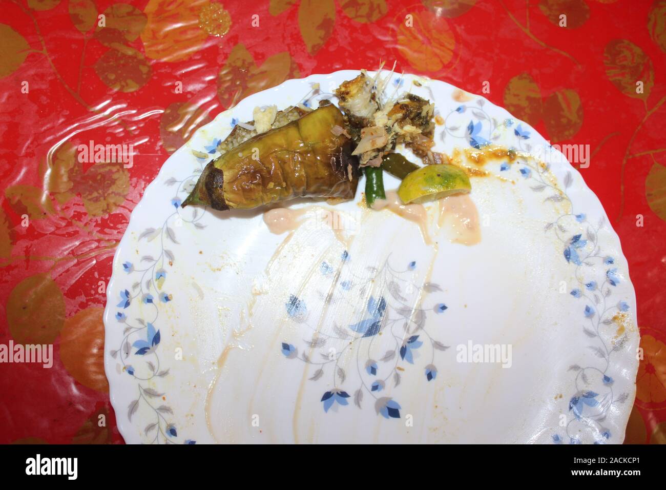 Dining table after lunch Stock Photo - Alamy