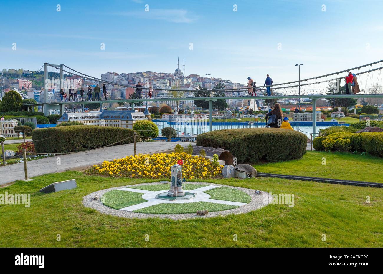 Istanbul, Turkey - March 23, 2019: Miniaturk is a miniature park at the ...