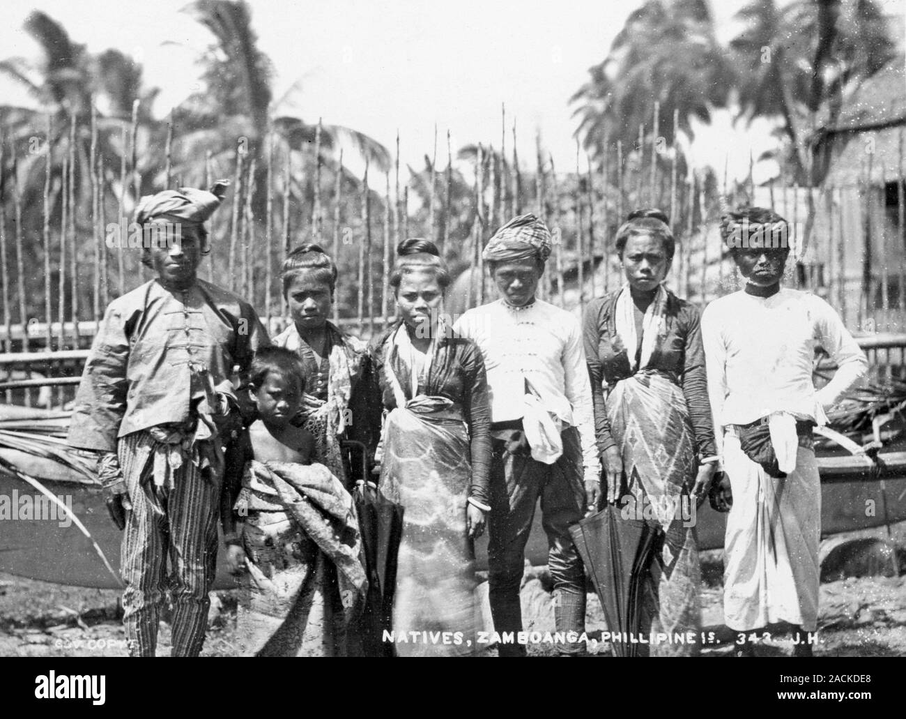 Moro people. Photographed at Zamboanga, Mindanao, in the Philippines ...