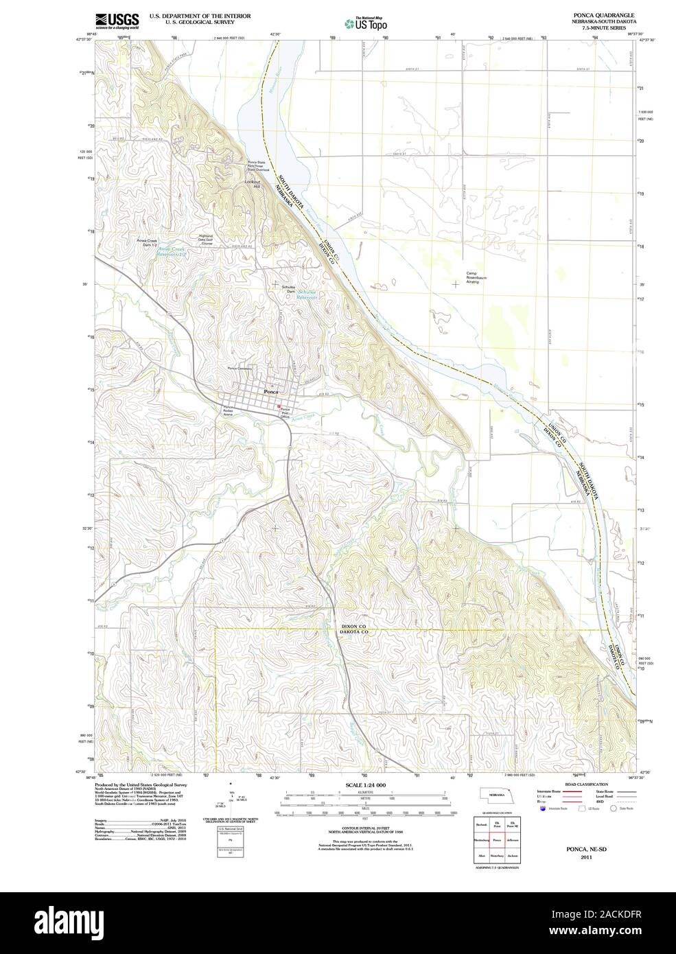 Map of ponca hi-res stock photography and images - Alamy