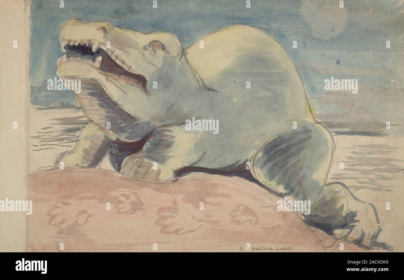 Prehistoric carnivore. Watercolour by the British sculptor and artist ...