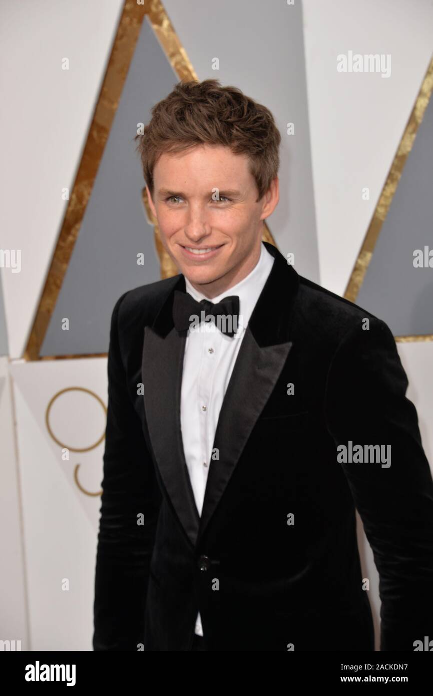 LOS ANGELES, CA - FEBRUARY 28, 2016: Eddie Redmayne at the 88th Academy ...