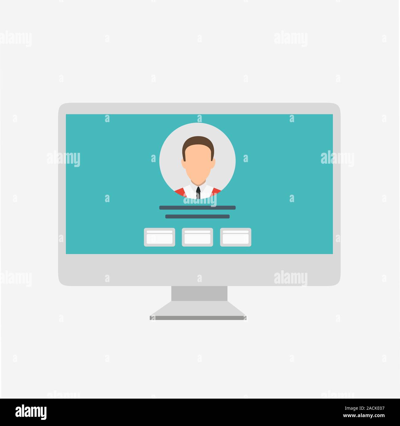 Social network website wireframe interface template. Flat vector ...