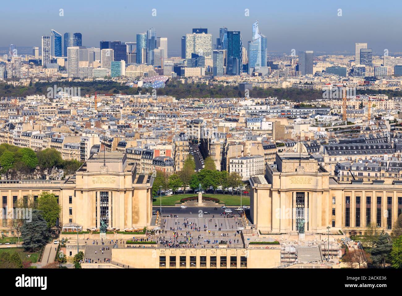 Paris, France, March 30, 2017: Aerial view of Paris from the Eiffel ...