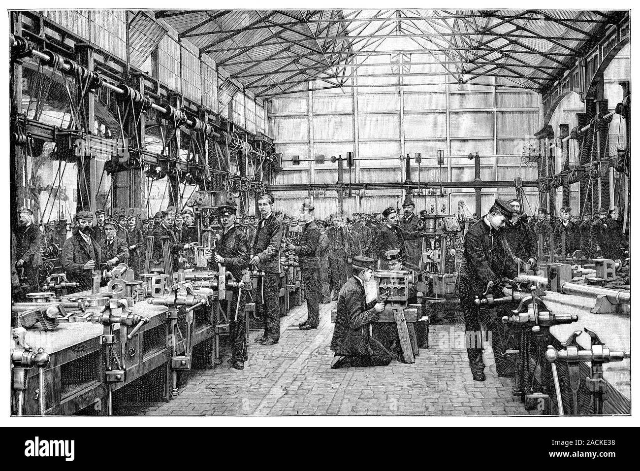 Naval engineering school. Pupils training at the Royal Naval ...