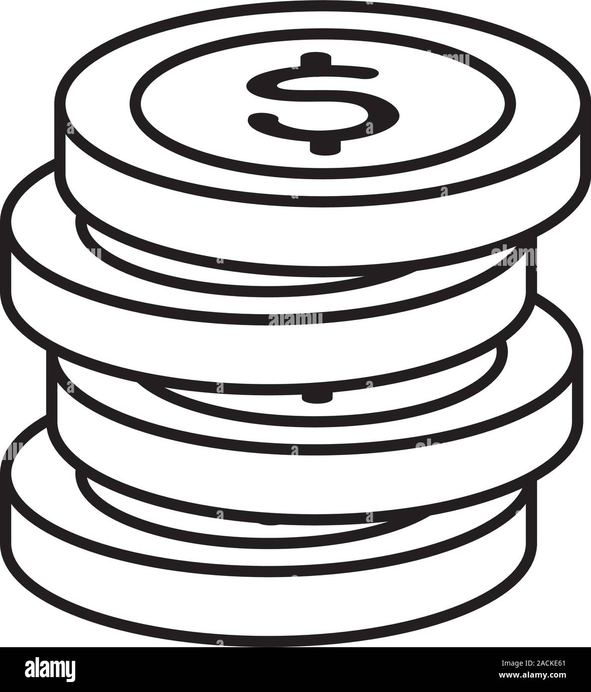Stack Of Coins Clipart Black And White