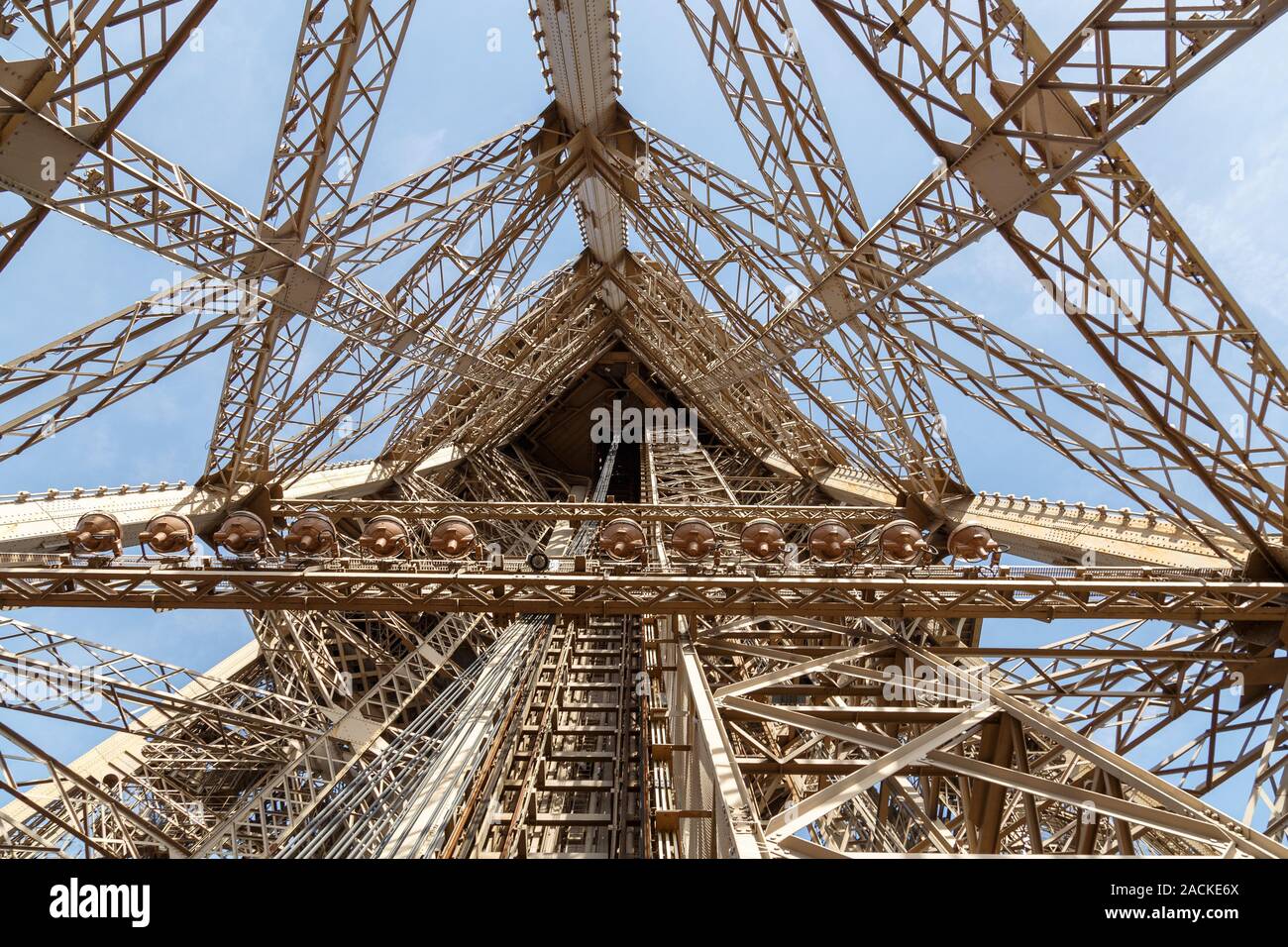 Paris, France, March 30, 2017: Inside the Eiffel Tower in Paris, France ...